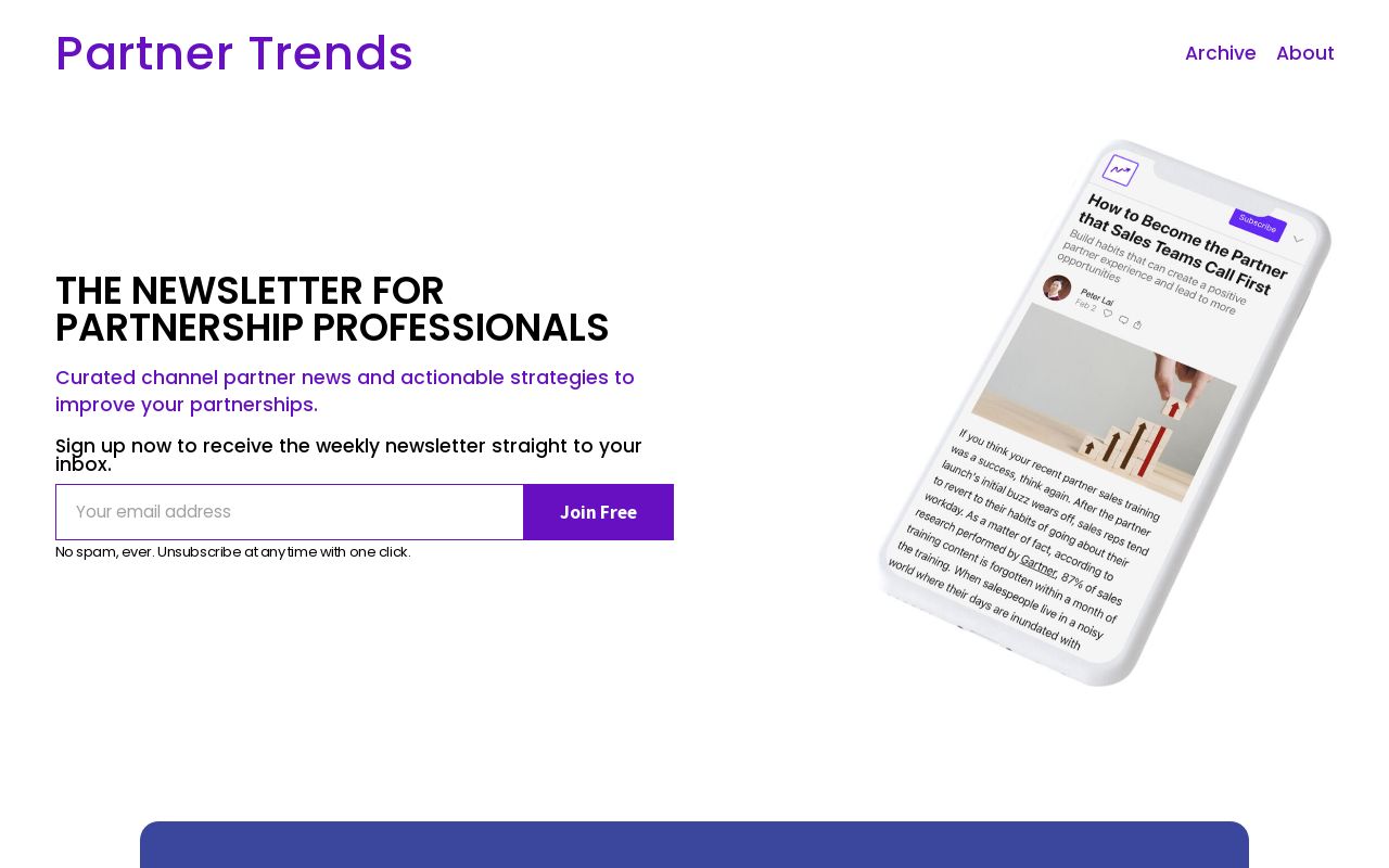 Subscribe to Partner Trends - The newsletter for partnership professionals